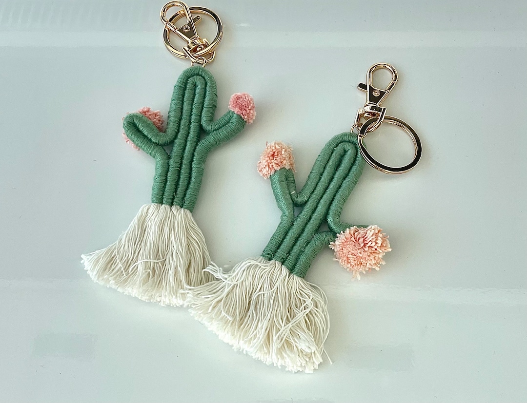 Cactus Keychain/ Key Holder/ Attach to Your Wrist/ Cute Fun Keychain ...