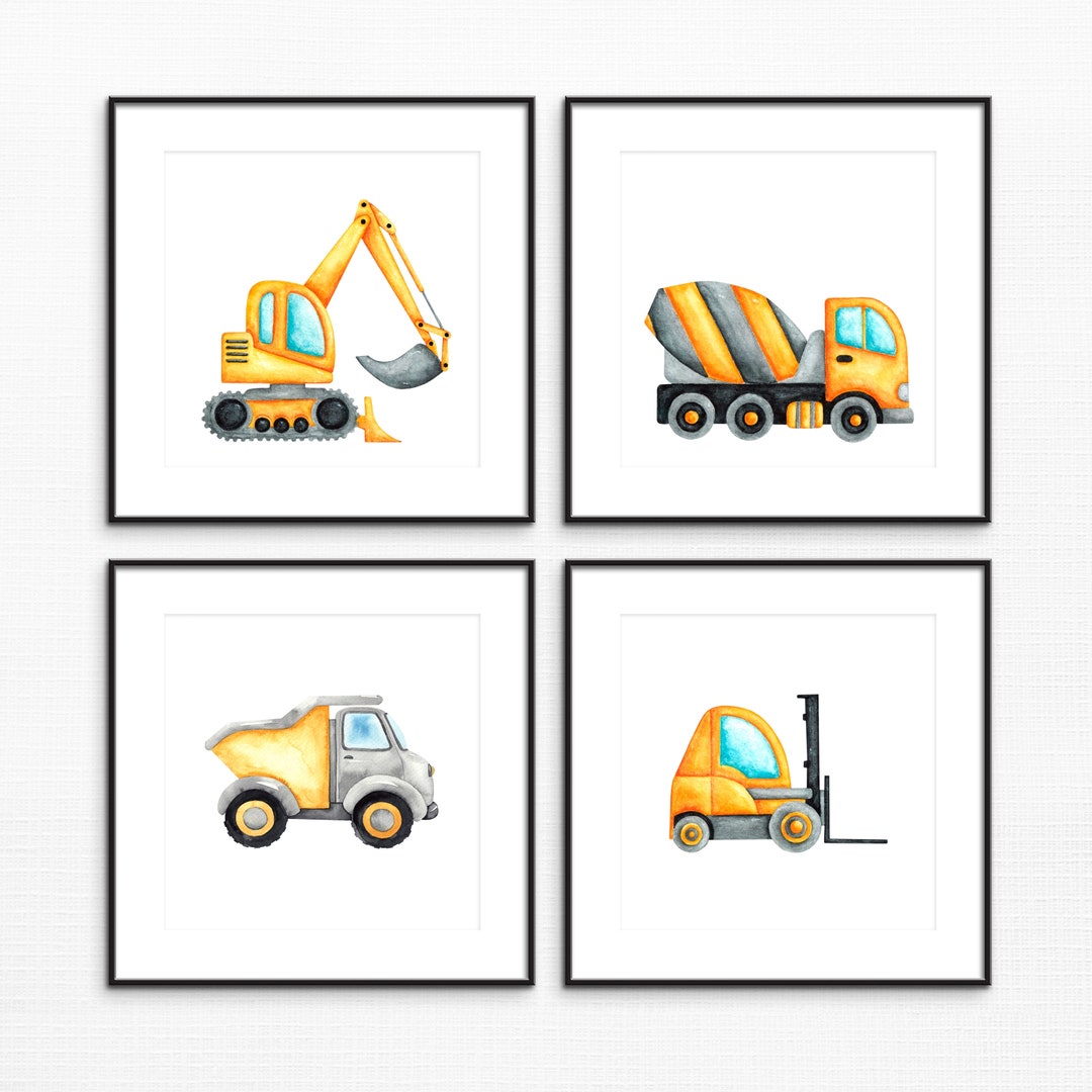 Construction Vehicle Printable, Baby Boy Room Decor, Baby Boy Nursery ...