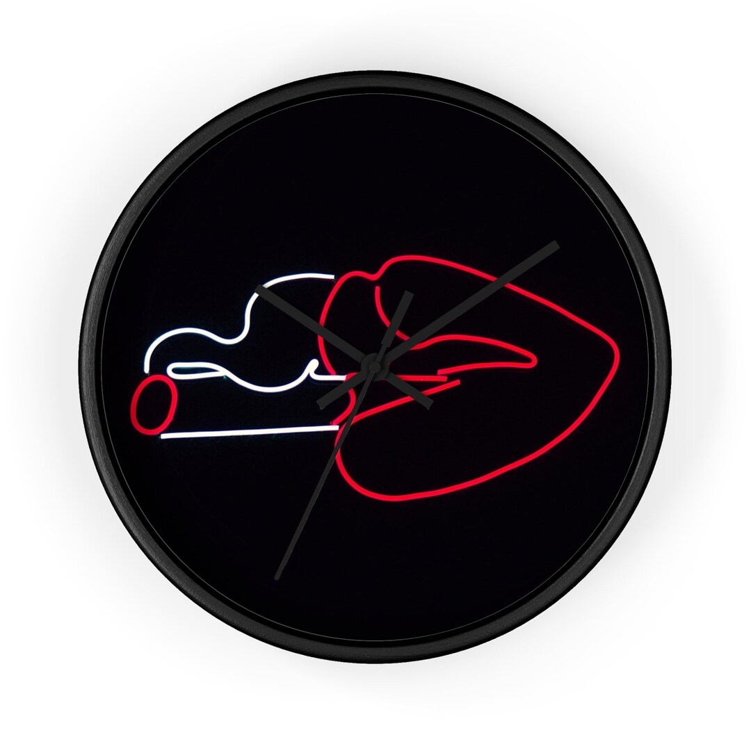 Neon Lips Wall Clock - Etsy