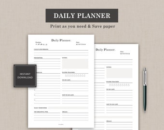 Printable Daily Planner Fillable PDF Daily Planner - Etsy