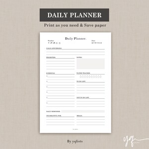 Printable Daily Planner Fillable Checklist Template - Etsy
