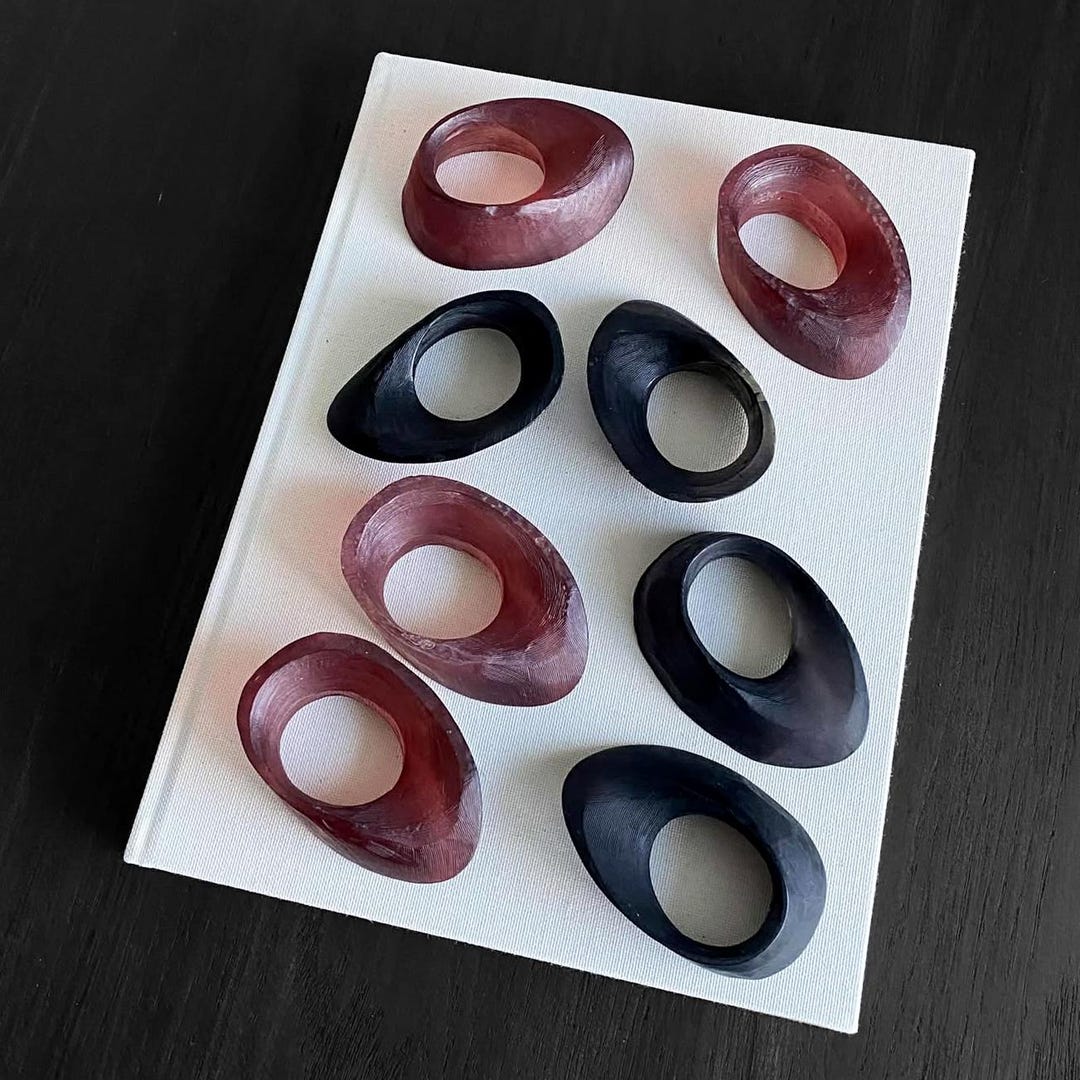 Vintage Resin Napkin Rings / Napkin Rings / Set of 8 / Two Colores ...