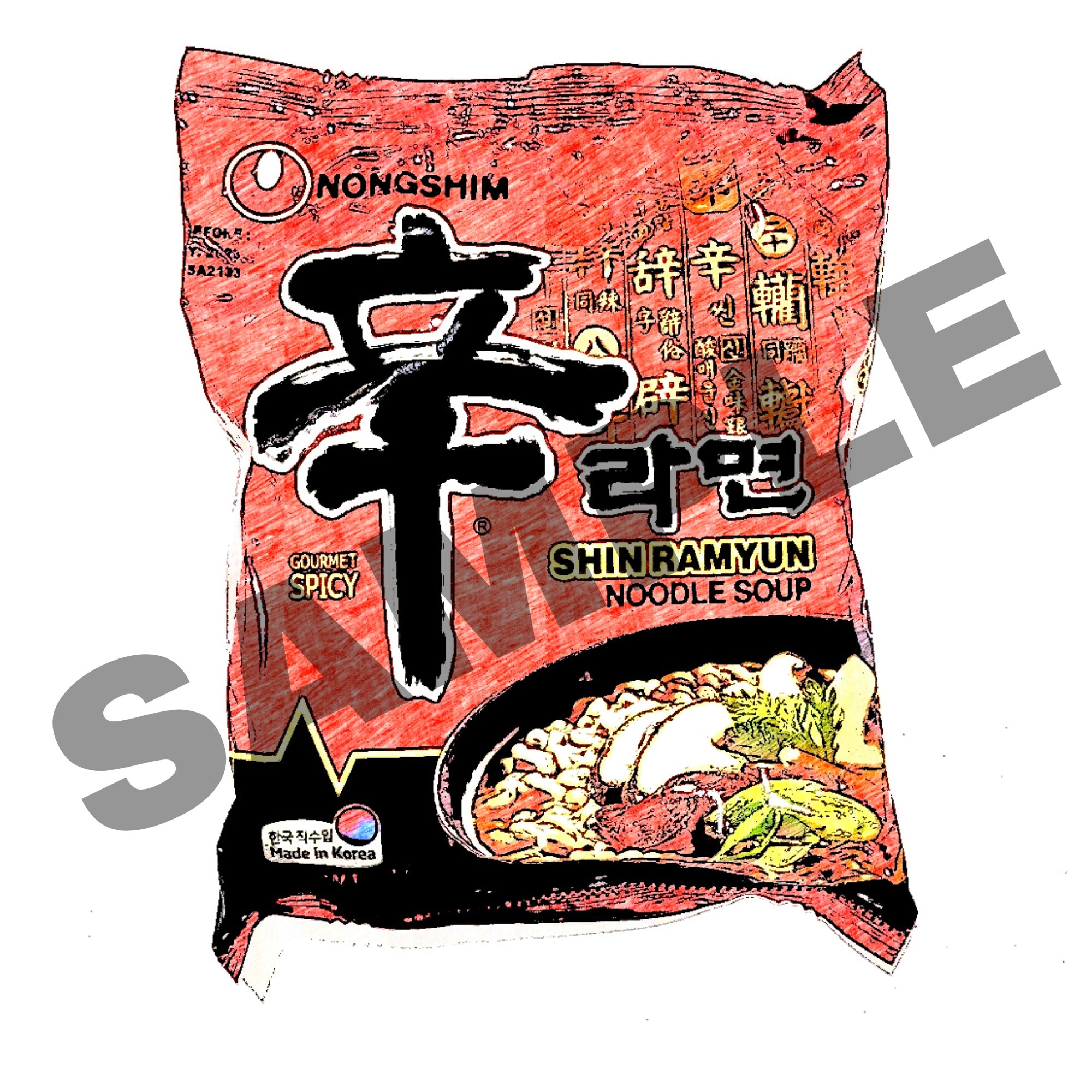 Shin Ramyun Poster, Food Wall Art, Printable Kitchen Poster, Foodie ...