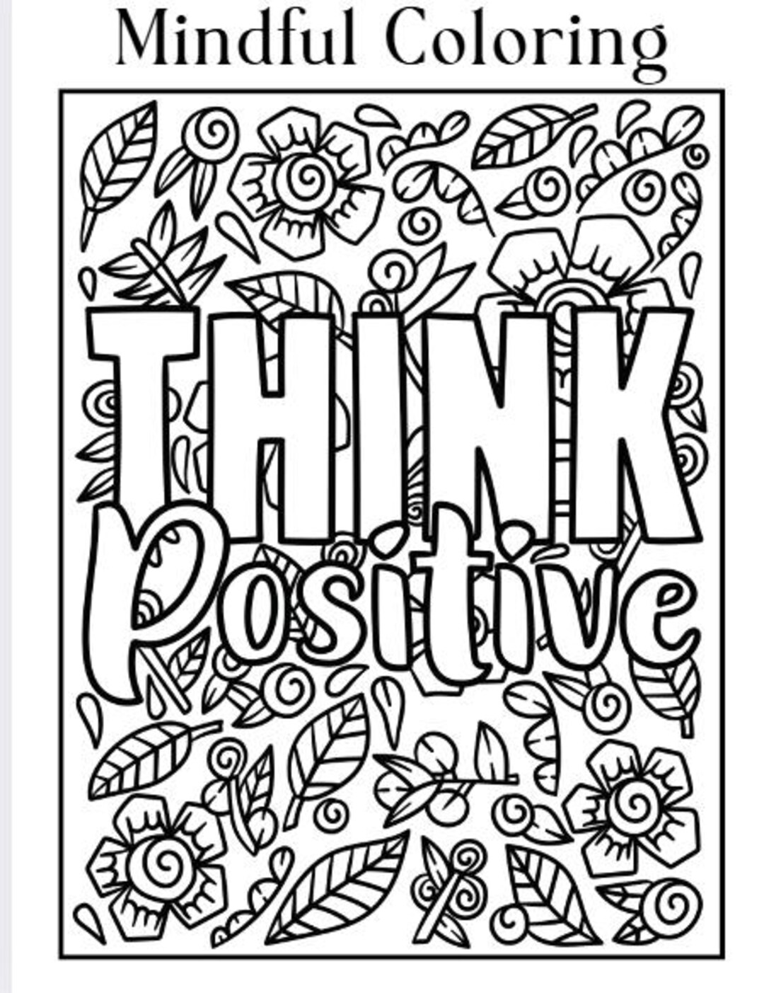 Mindful Colouring - Positive Quotes Colouring Book DIGITAL DOWNLOAD ...
