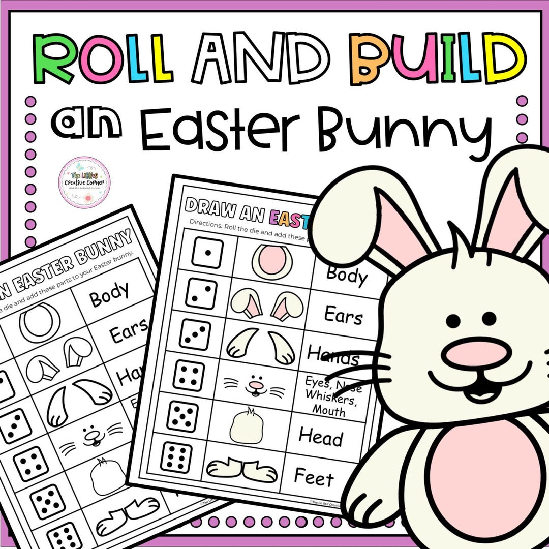 Roll and Build an Easter Bunny Game | Easter Dice Activity for Kids ...