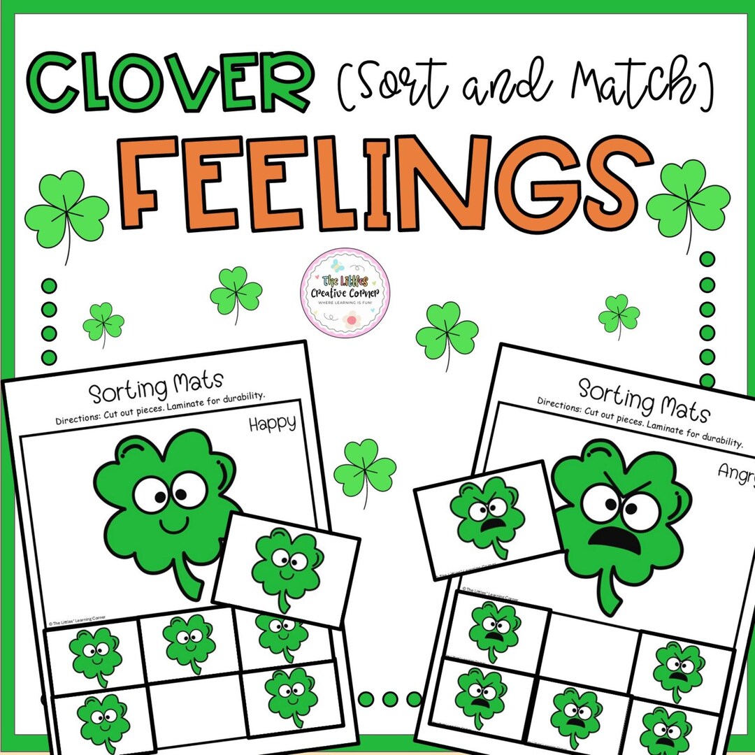 Shamrock Emotions Sorting Game | Social Emotional Learning Activity ...
