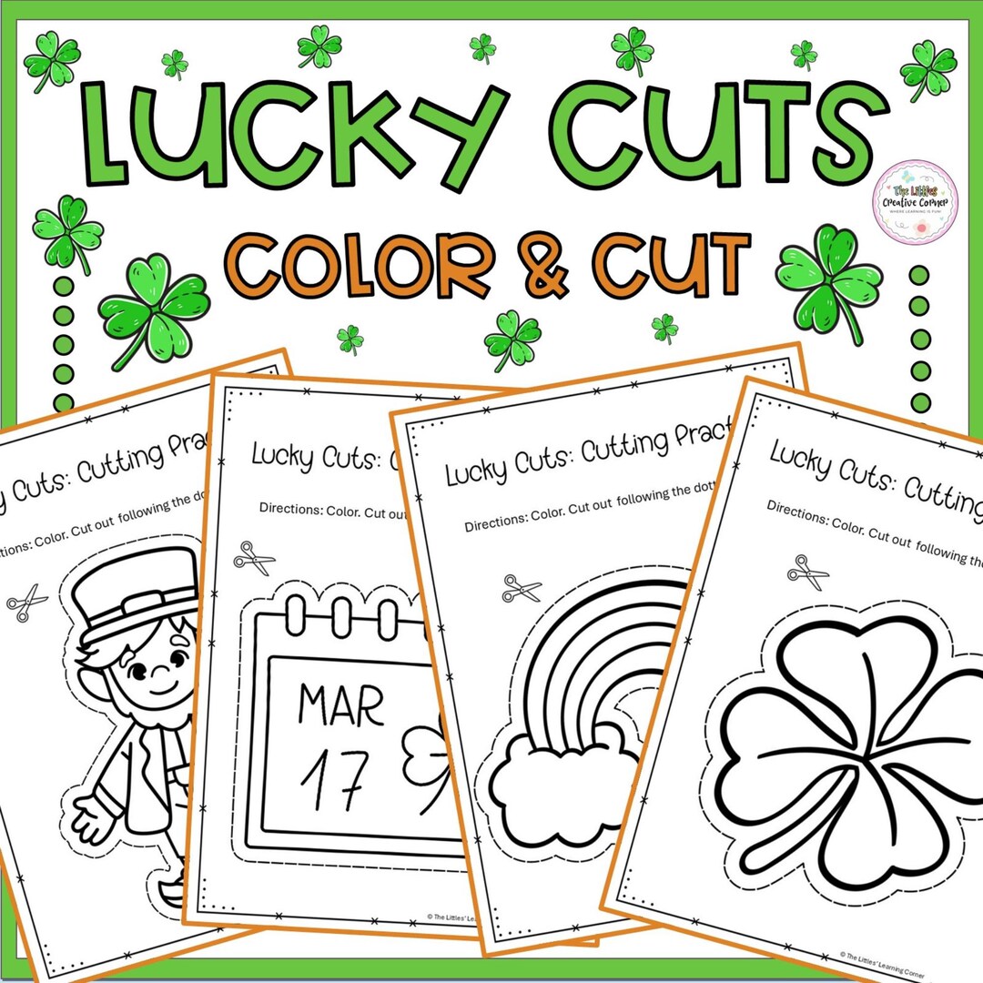 St. Patrick’s Day Cutting Activity | Color and Cut Fine Motor Practice ...