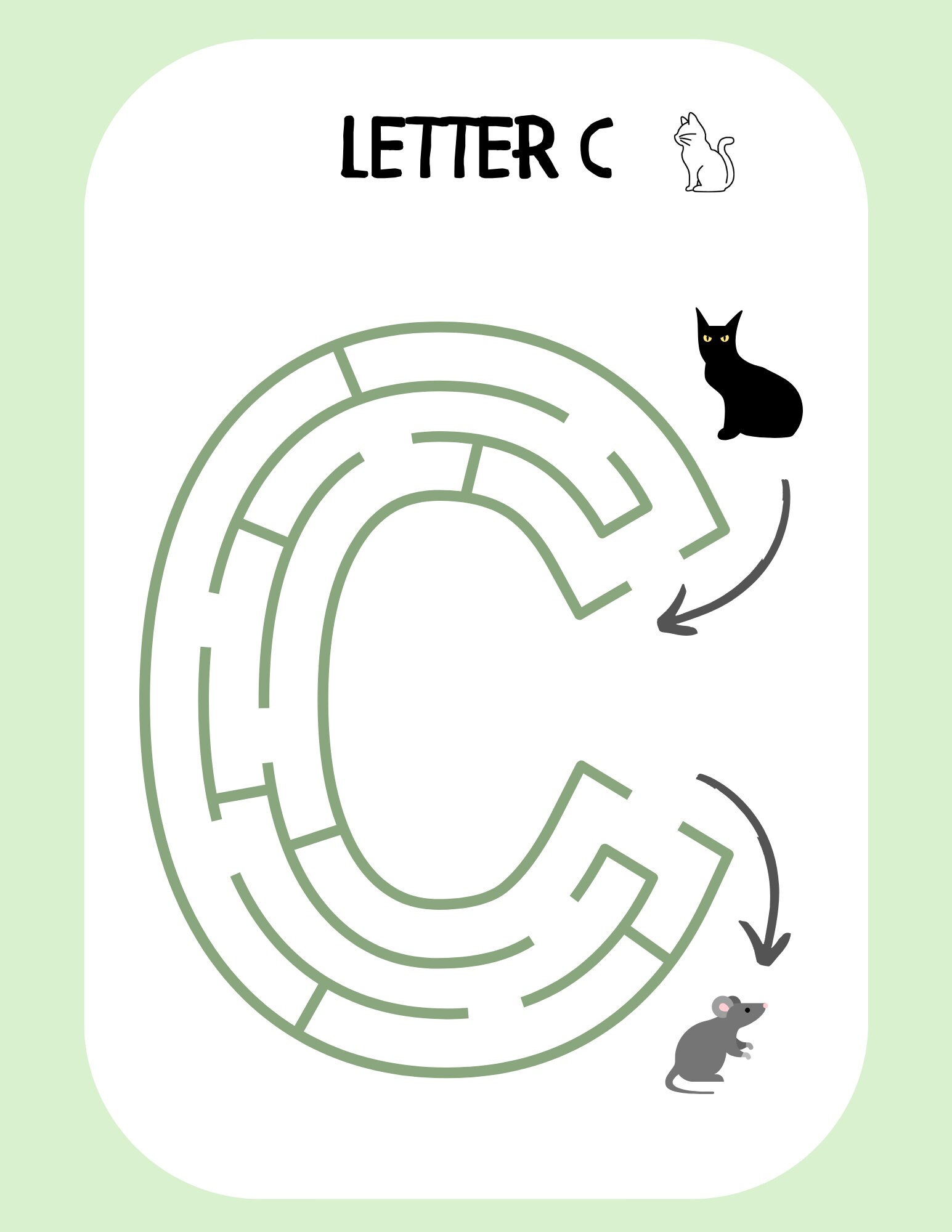 Printable Alphabet Maze Activity - Educational Learning Game for Kids ...