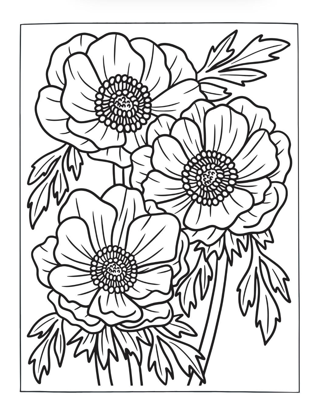 Printable Floral Fantasy Coloring Pages - 10 Beautiful Blooms for ...