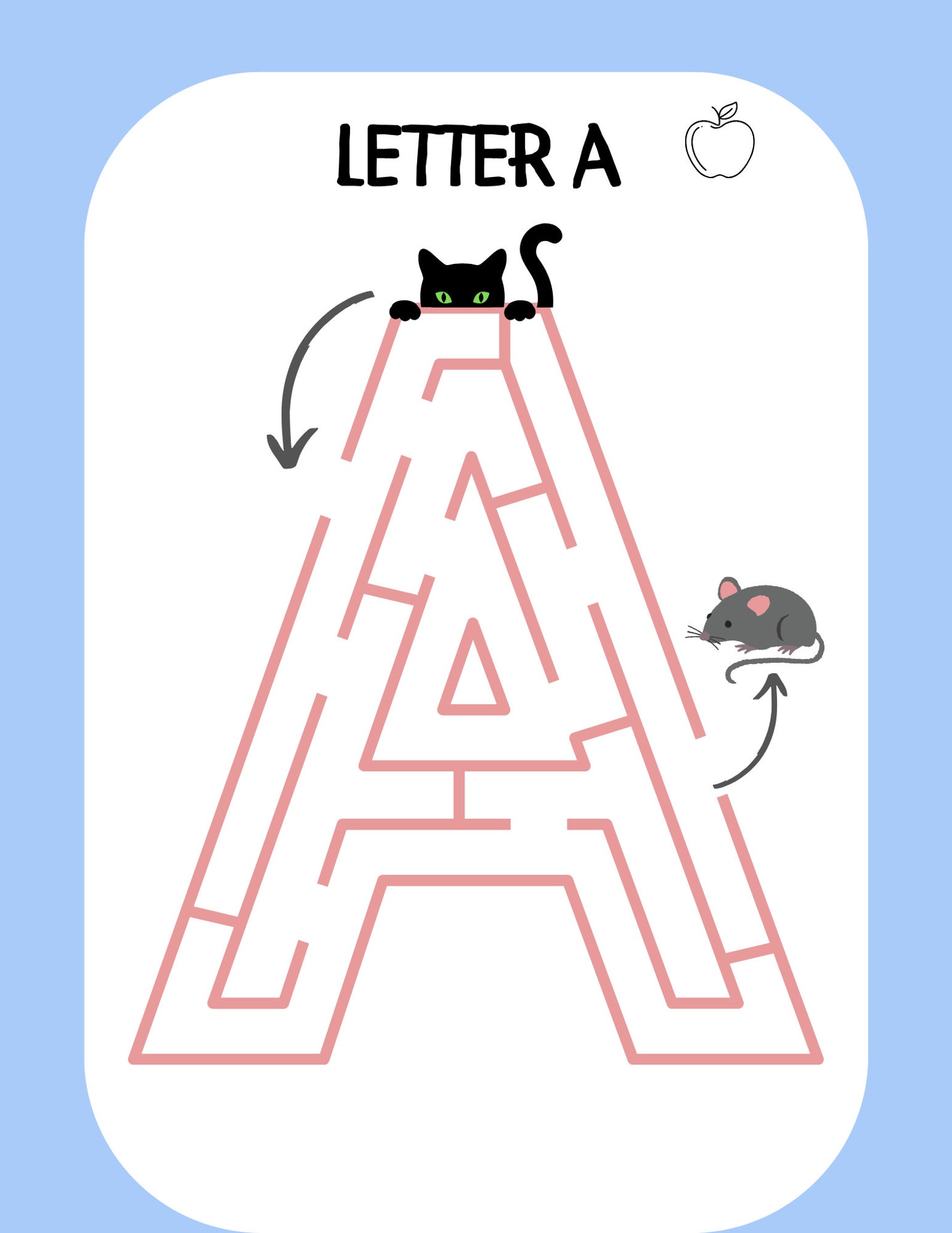 Printable Alphabet Maze Activity Educational Learning Game for Kids - Etsy