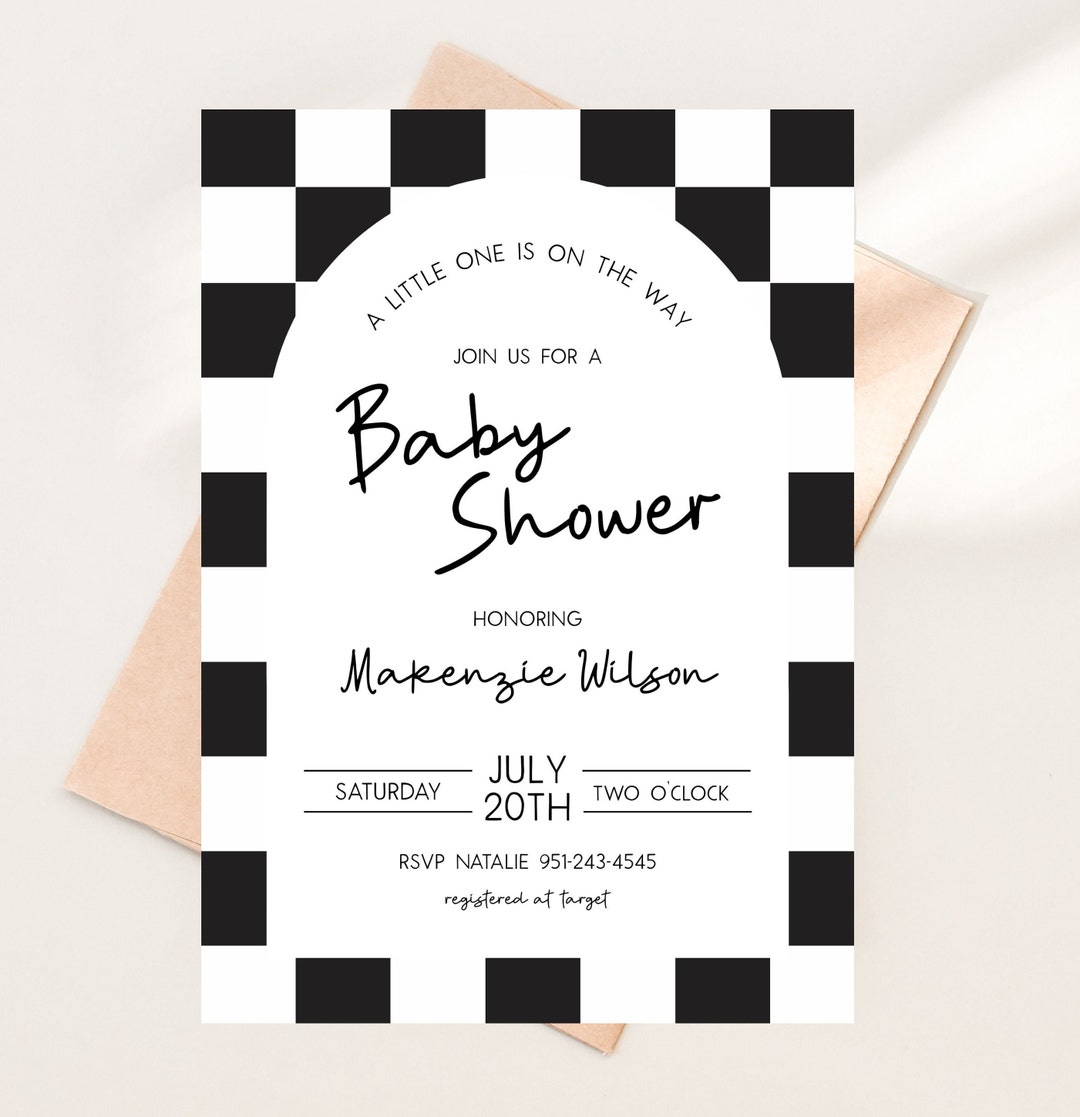 Checkers Baby Shower Invite Gender Neutral Shower Invite - Etsy