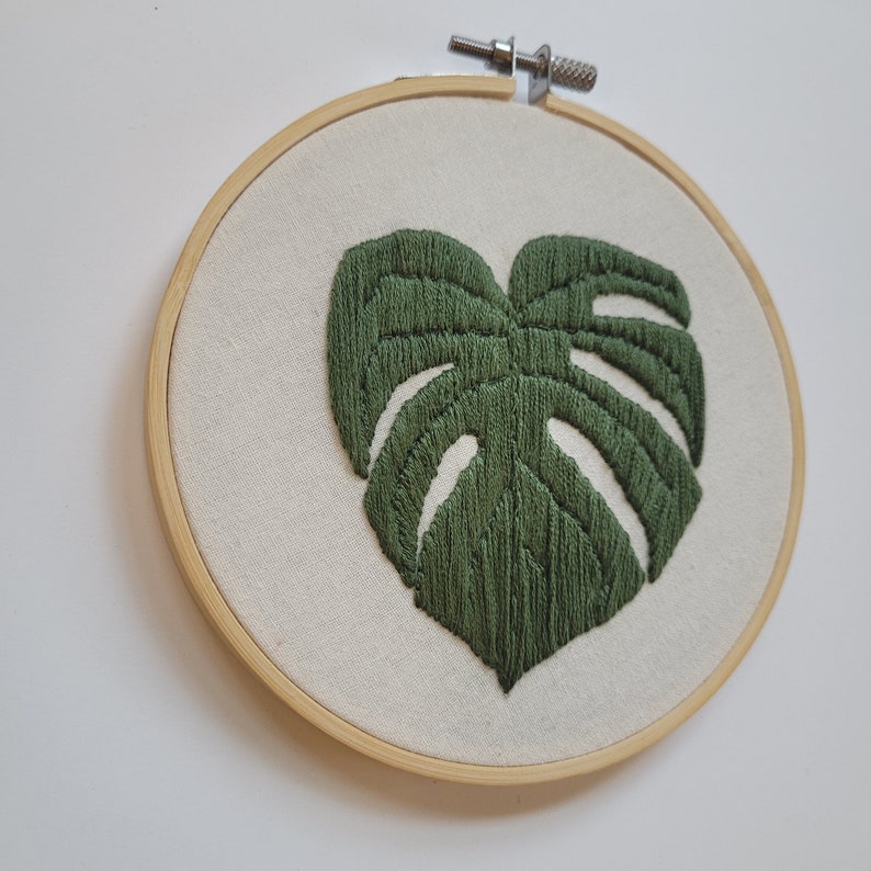 Monstera Leaf Embroidery, Wall Art, Embroidery Hoop, Plant Lover - Etsy