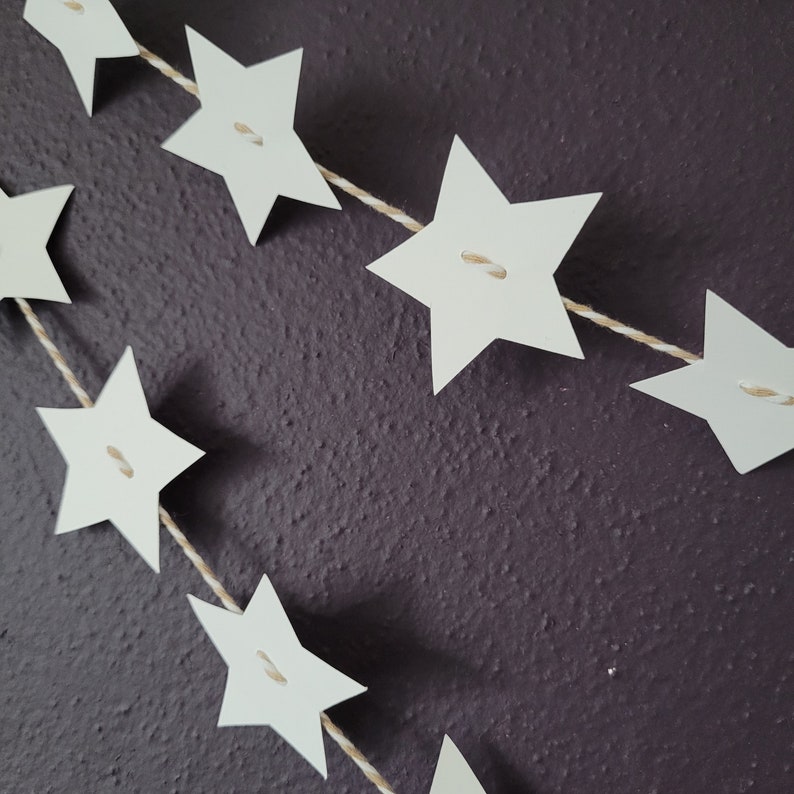 Paper Star Garland, White Stars, Winter Decor, Mantle, Party Decoration ...