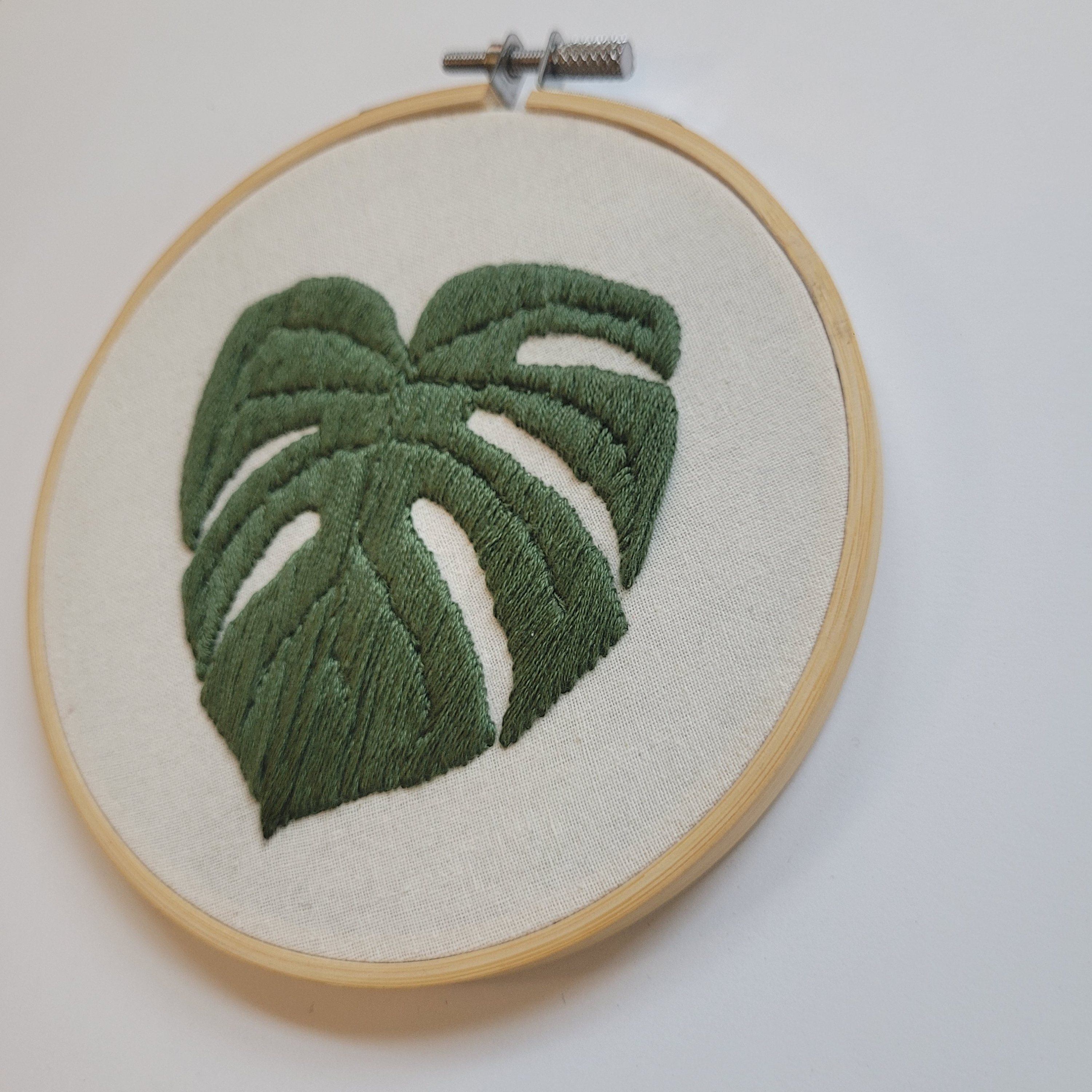 Monstera Leaf Embroidery, Wall Art, Embroidery Hoop, Plant Lover - Etsy