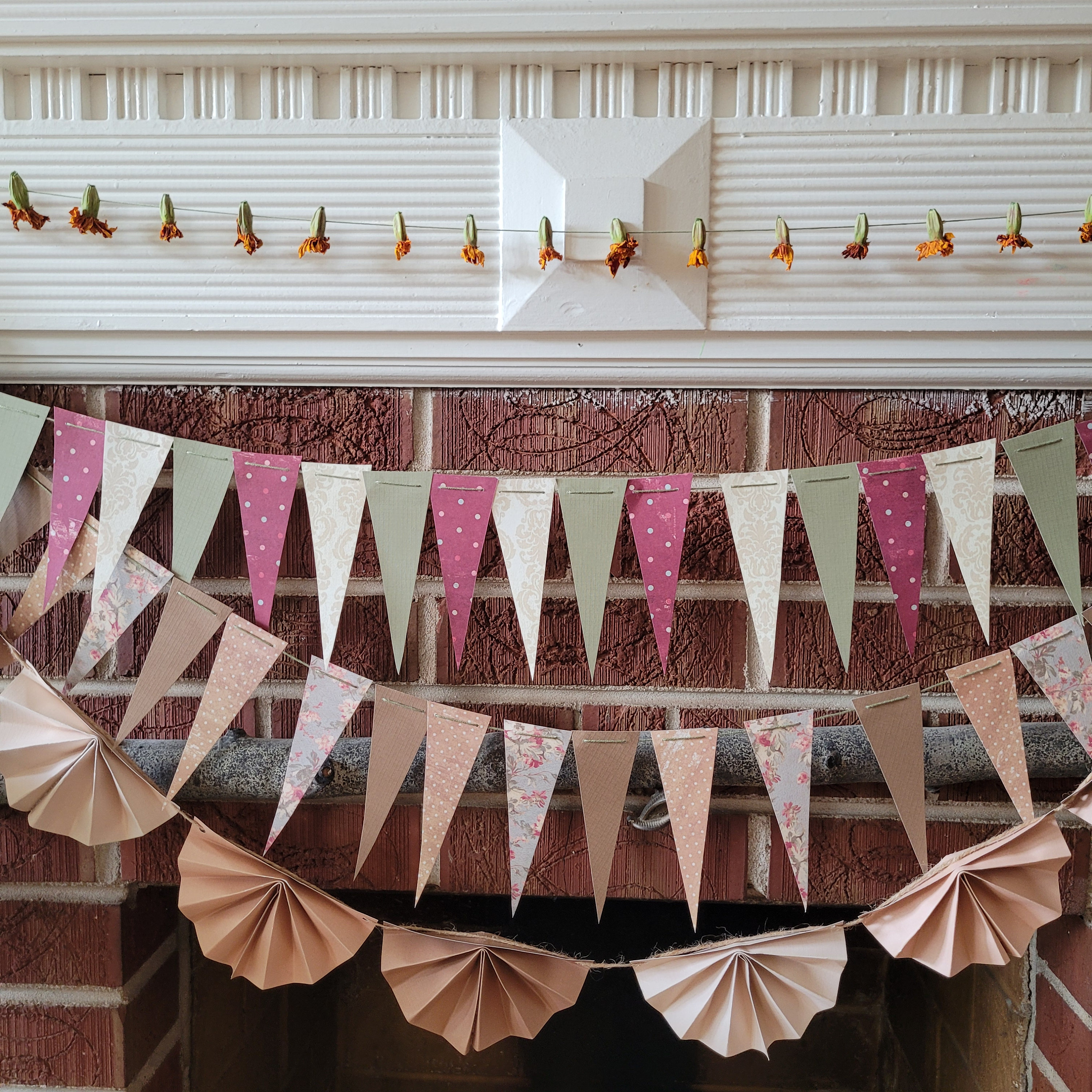 Folded Paper Garland, Paper Decoration, Party Decoration, Wedding Decor ...