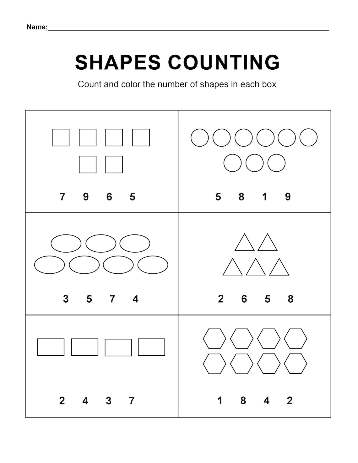 Shapes and Counting (math) - Etsy