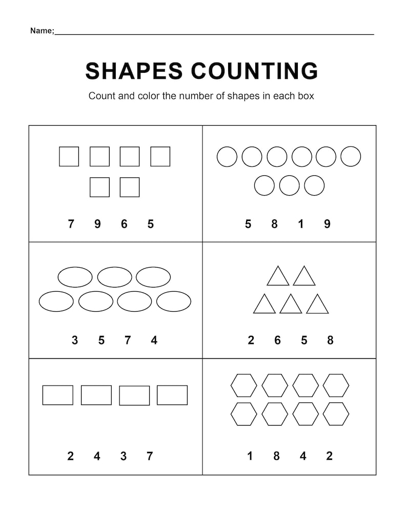 Shapes and Counting (math) - Etsy