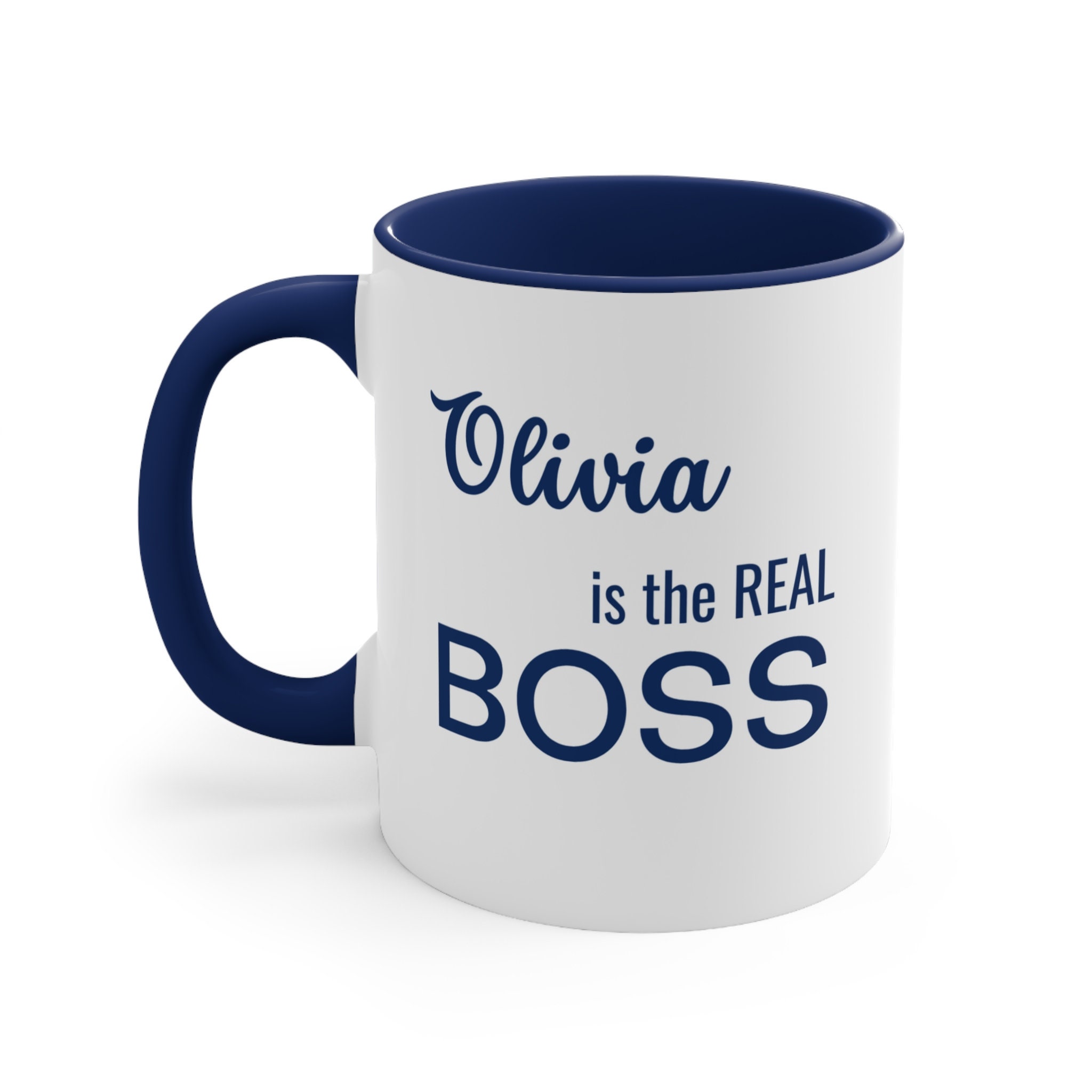 Custom Duo Mugs With Names. Who's the REAL Boss Blue - Etsy