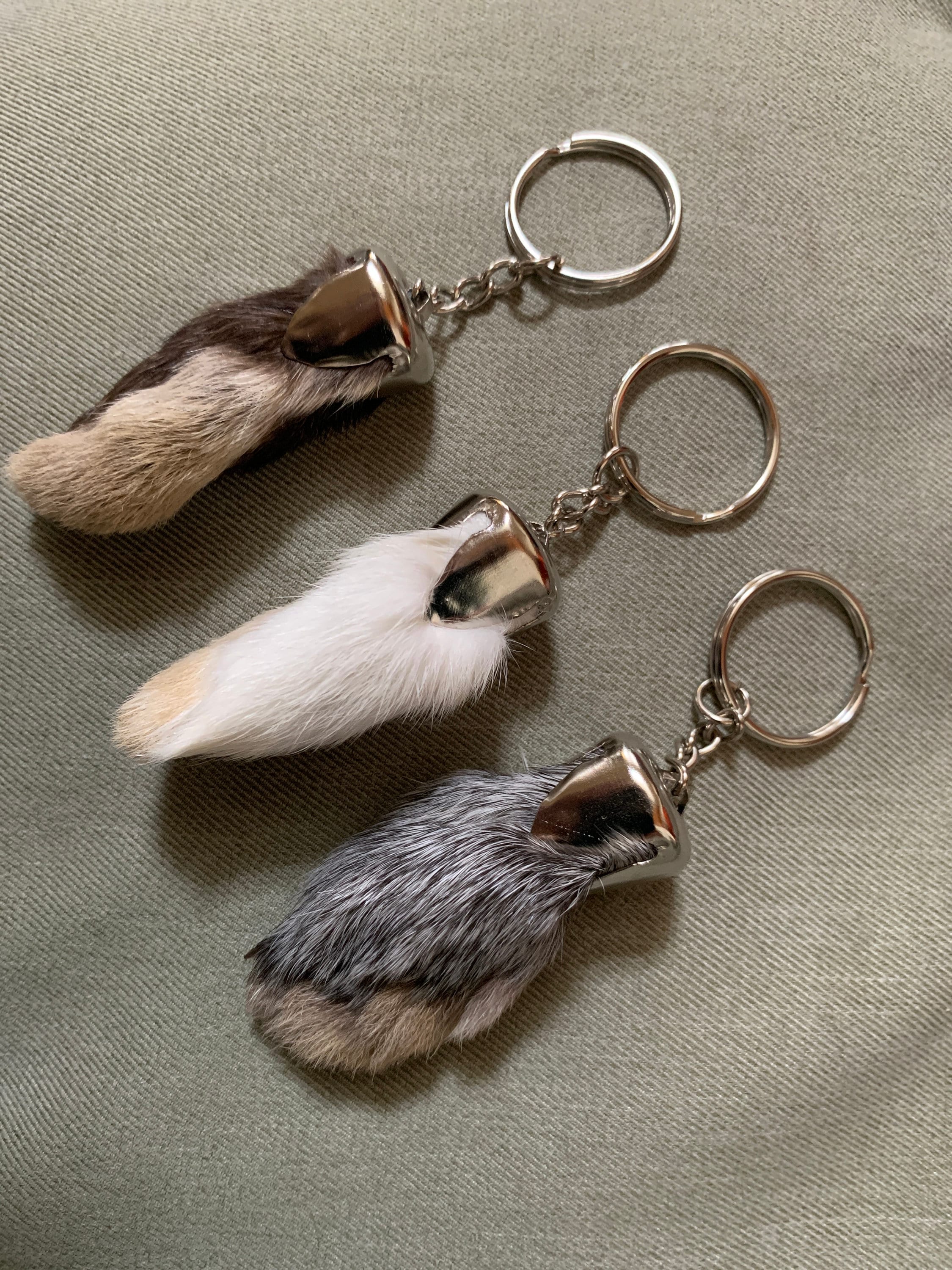 Small Rabbit’s Foot Keychain - Etsy