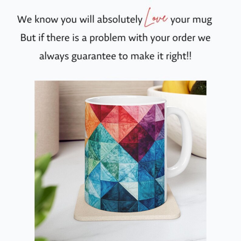 Colorful Quilt Ceramic Mug,unique Gift Idea,kitchen Decor,coffee Cup ...
