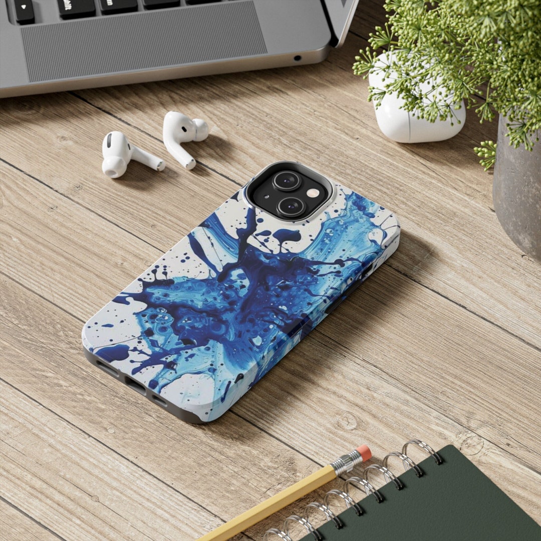 Blue Paint Splatter Look Phone Case,gift for Painter,artist Phone Case ...