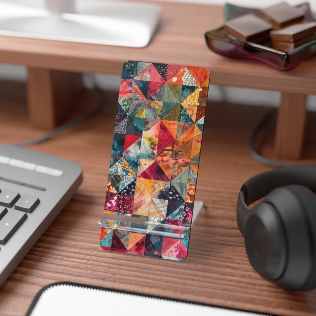 Quilt Look Mobile Display Stand for Smartphones, Stocking Stuffer, Gift ...