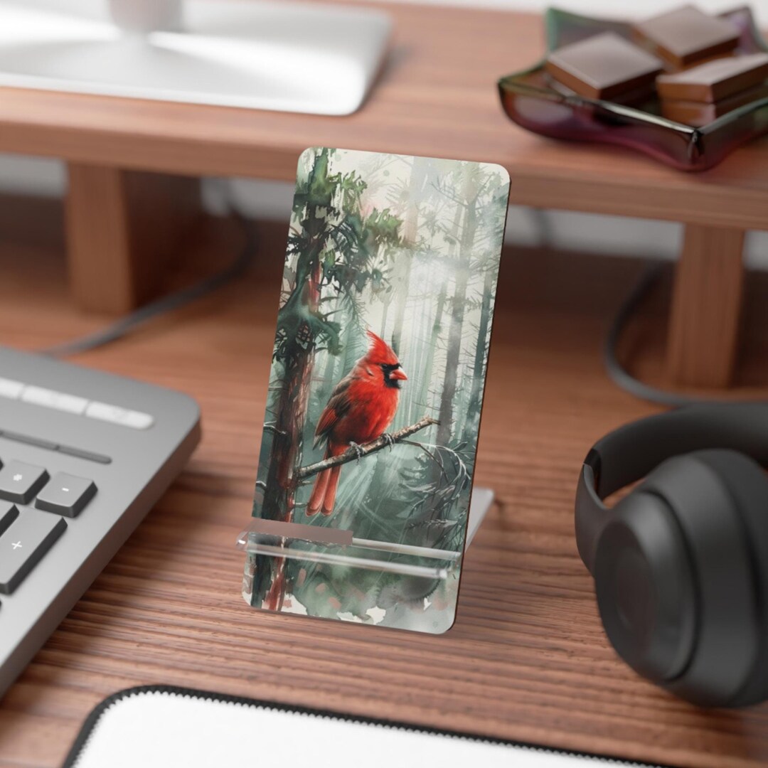 Cardinal, Bird Watcher, Phone Stand, Smartphone Holder, Bird Lover Gift ...