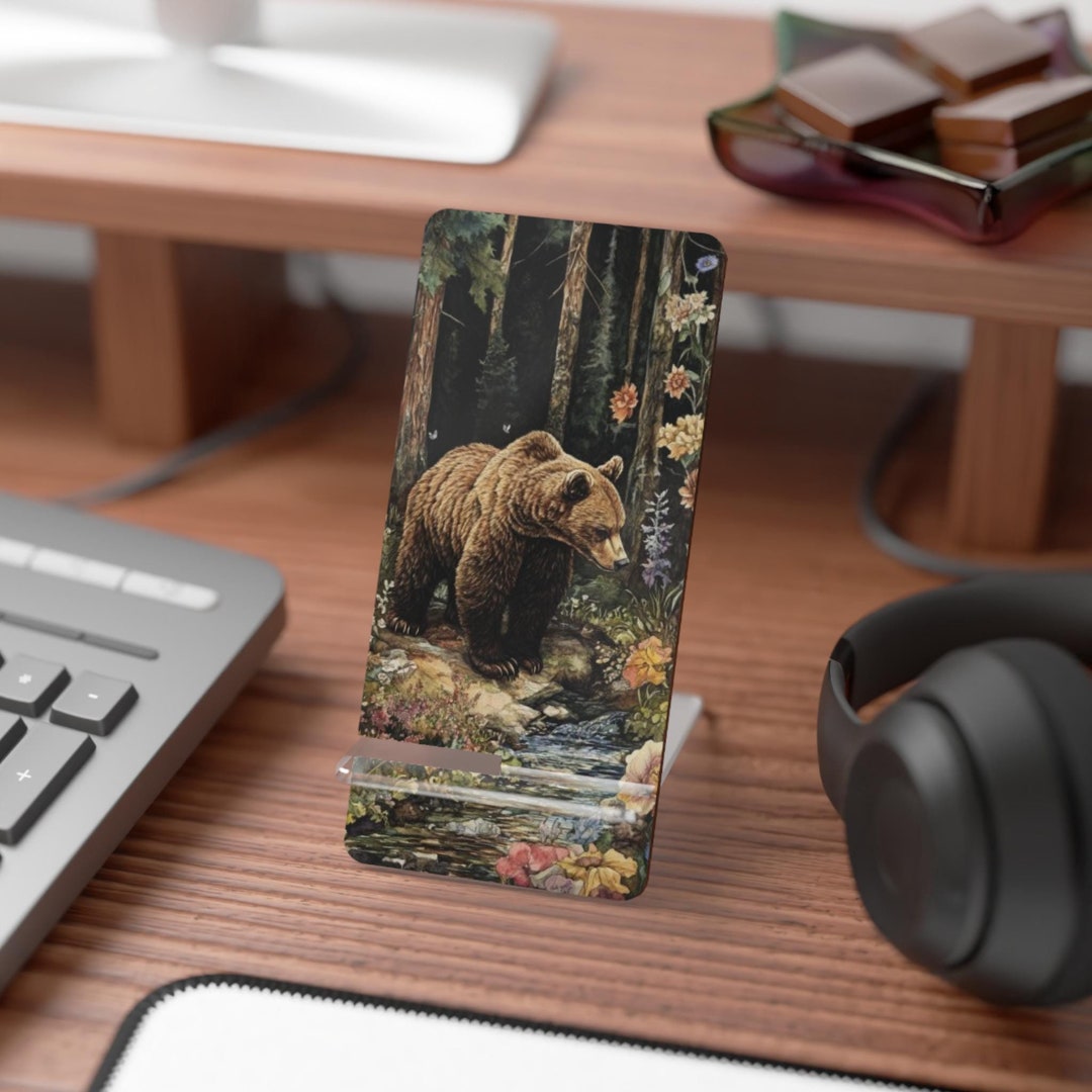 Bear Nature Mobile Display Stand for Smartphones, Woods Forest Gift for ...