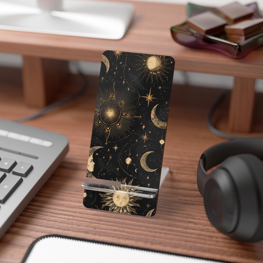 Celestial Mobile Stand, Moon and Stars Phone Holder, Space Theme Gift ...