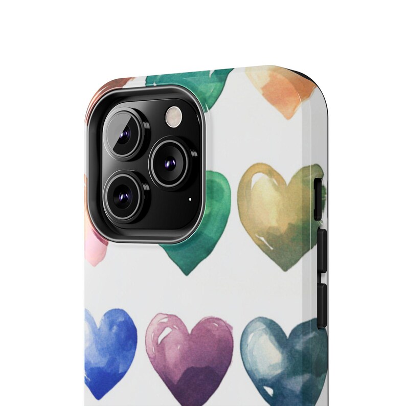 Watercolor Look Heart Tough Phone Cases, Protective iPhone Cover ...