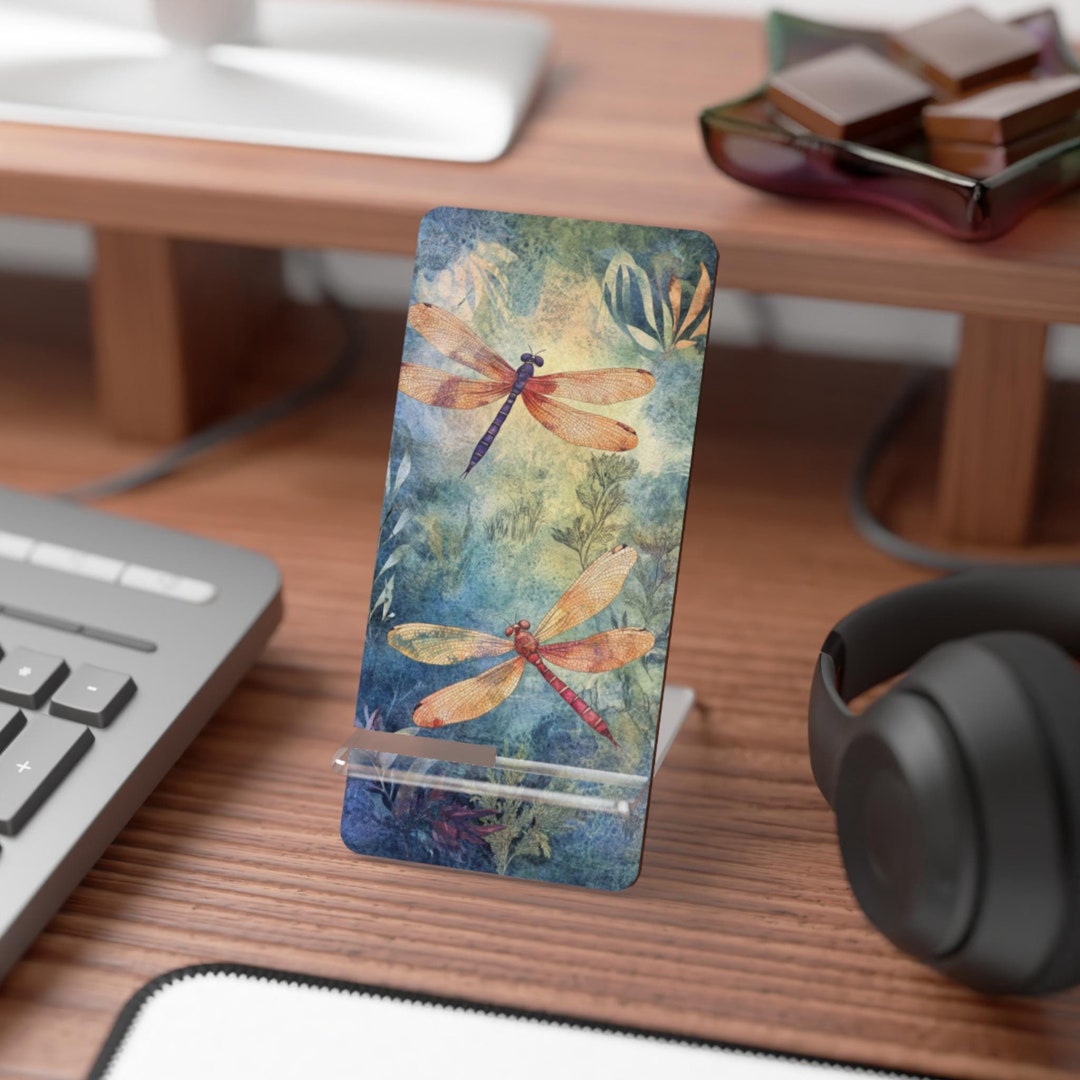 Phone Stand Dragonfly Gift, Colorful Nature Smartphone Holder, Desk ...