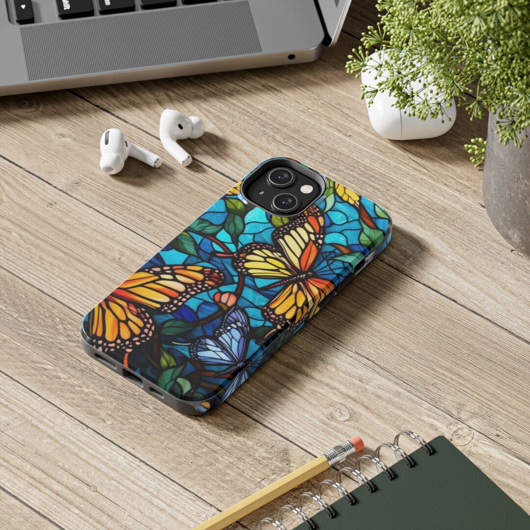 Stained Glass Butterflies Phone Case,butterfly Phone Case,stained Glass ...