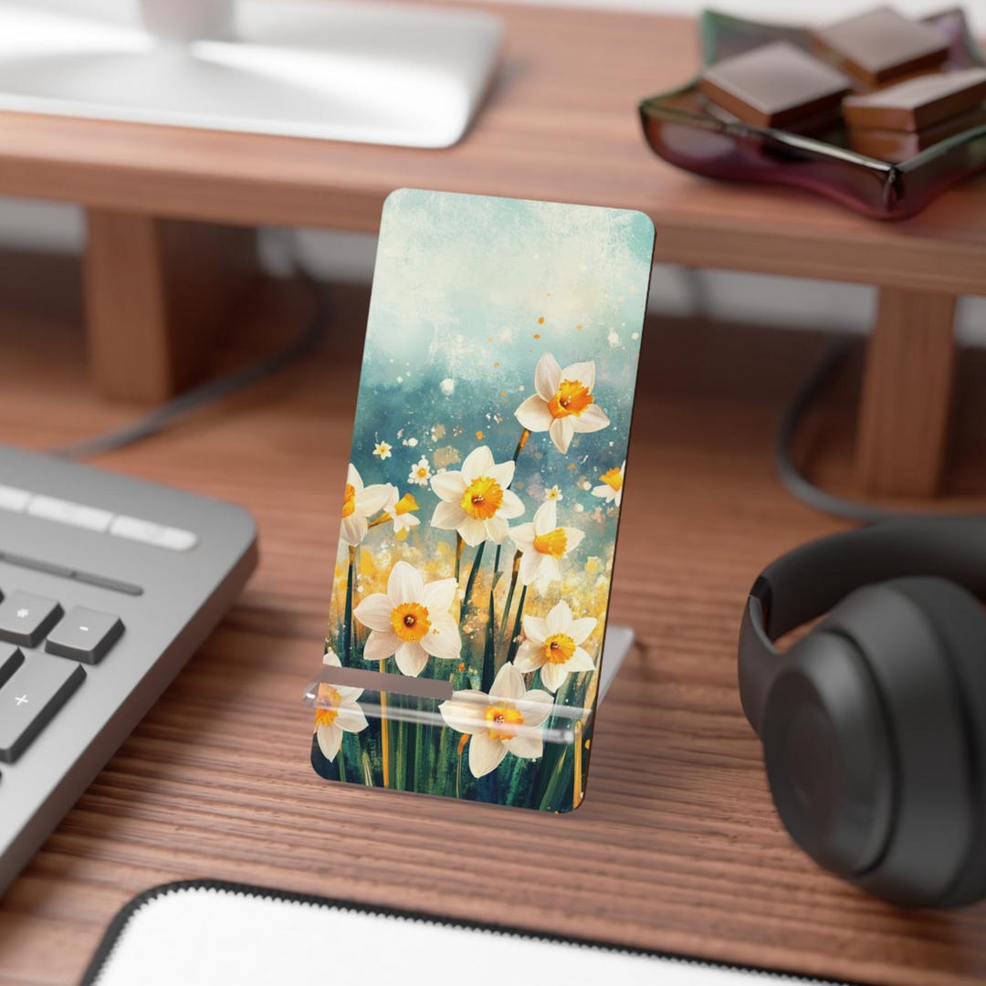 Phone Stand Daffodils Field of Flowers Spring Gift, Smartphone Dock ...