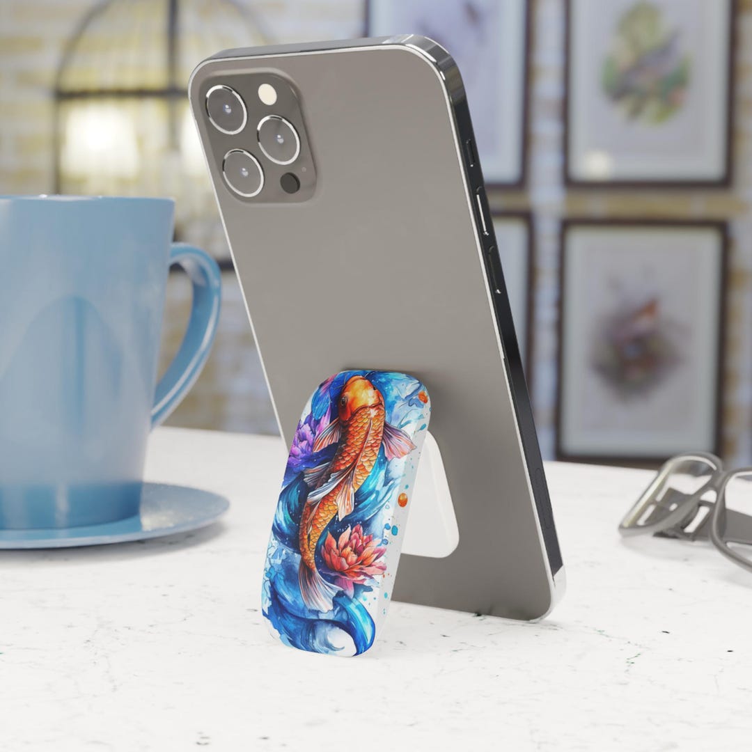 Pop Socket Colorful Koi Fish Design, Phone Click-on Grip, Gift for Fish ...