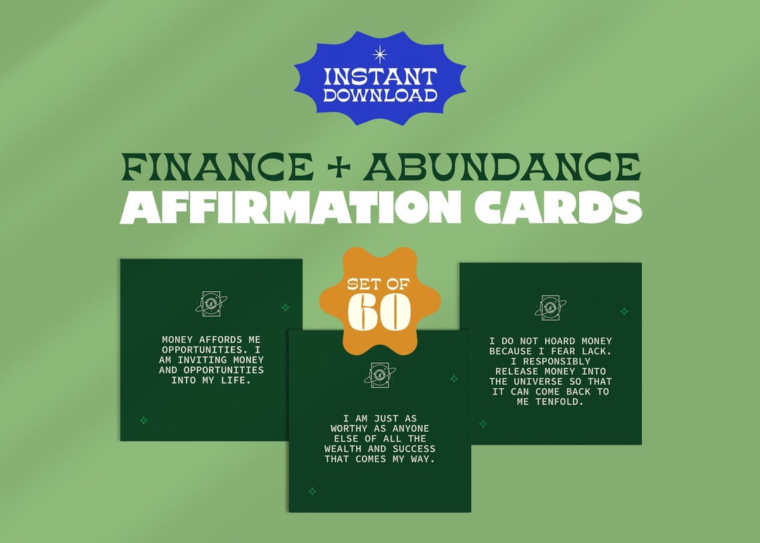 Set of 60 Financial, Abundance and Prosperity Affirmations | Positive ...