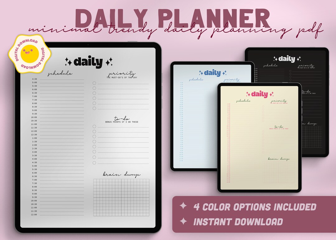 Daily Minimalist Digital Printable | Goodnotes Planner | Digital ...