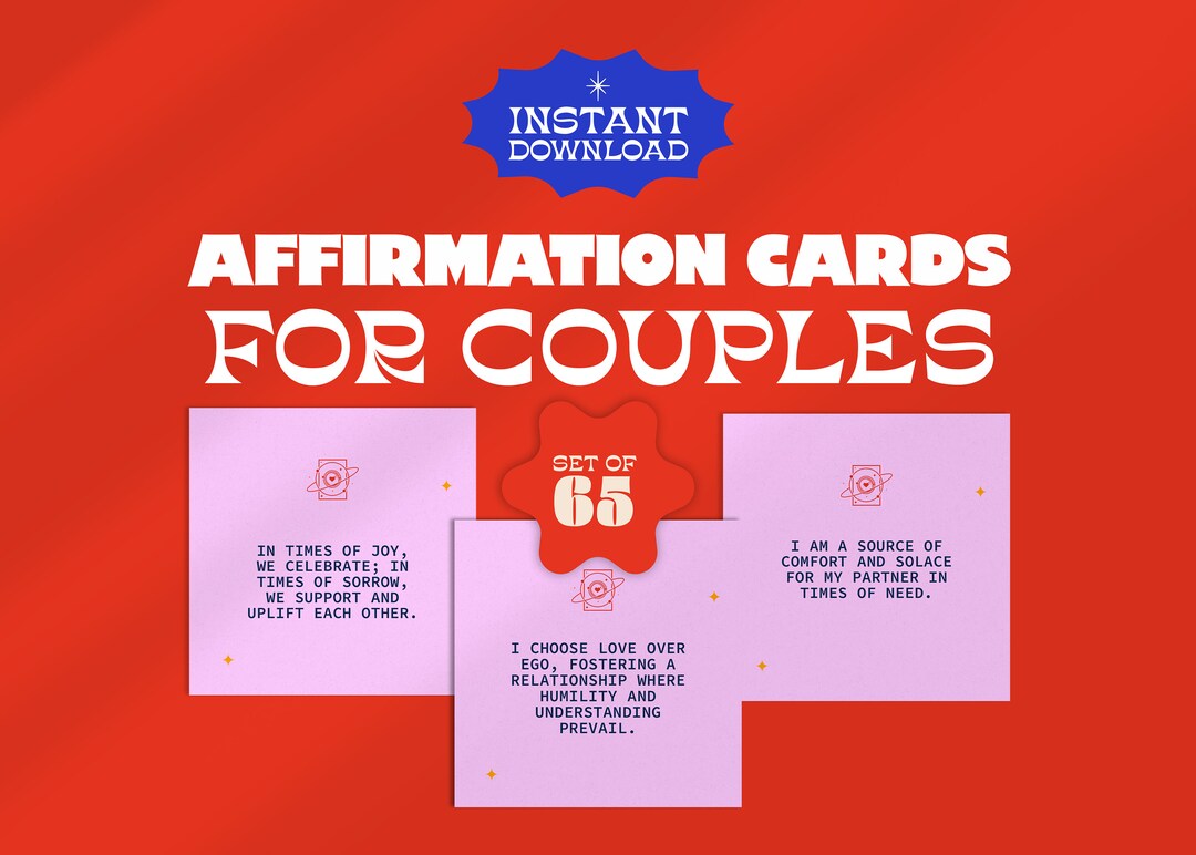 Couples Marriage Affirmations Printable, Love Affirmations Card Deck ...