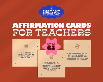 Positive Teacher Affirmation Cards, Positive Words of Encouragement for ...