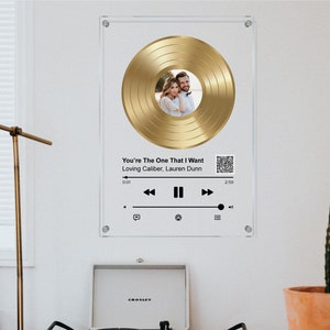 Personalized Music Plaque | Custom Acrylic Vinyl | gold Song Record ...