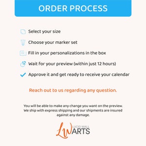 Large Wall Calendar | acrylic Dry Erase Calendar | Personalized Wall ...