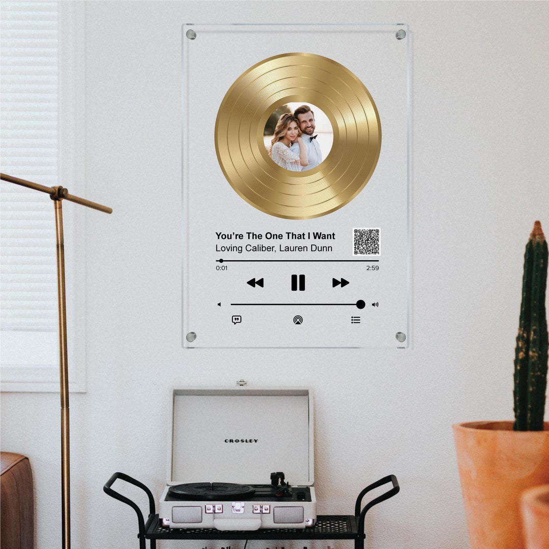 Personalized Music Plaque | Custom Acrylic Vinyl | gold Song Record ...