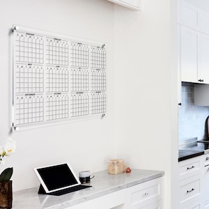 Acrylic Yearly Calendar for Wall | dry Erase Yearly Planner ...