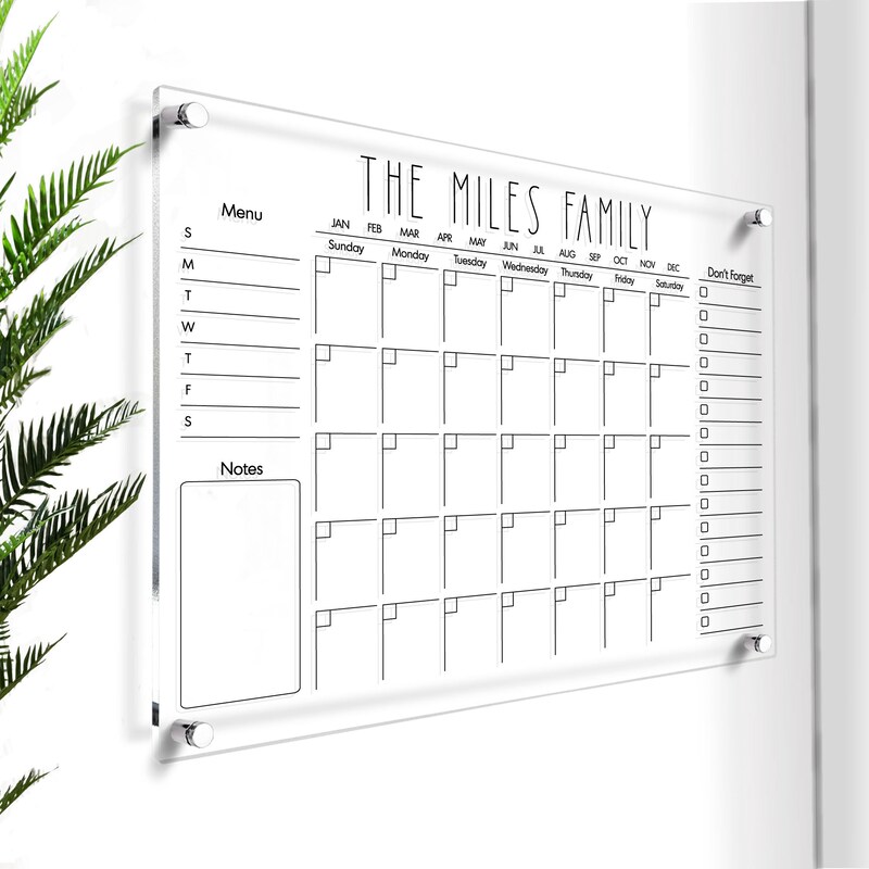 Dry Erase Calendar - Etsy