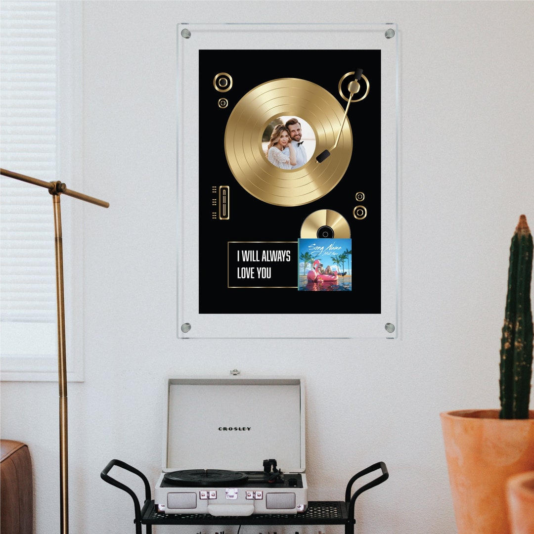 Gold Music Record | acrylic Vinyl Plaque | music Record Plaque | Glass ...