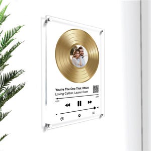 Personalized Music Plaque | Custom Acrylic Vinyl | gold Song Record ...