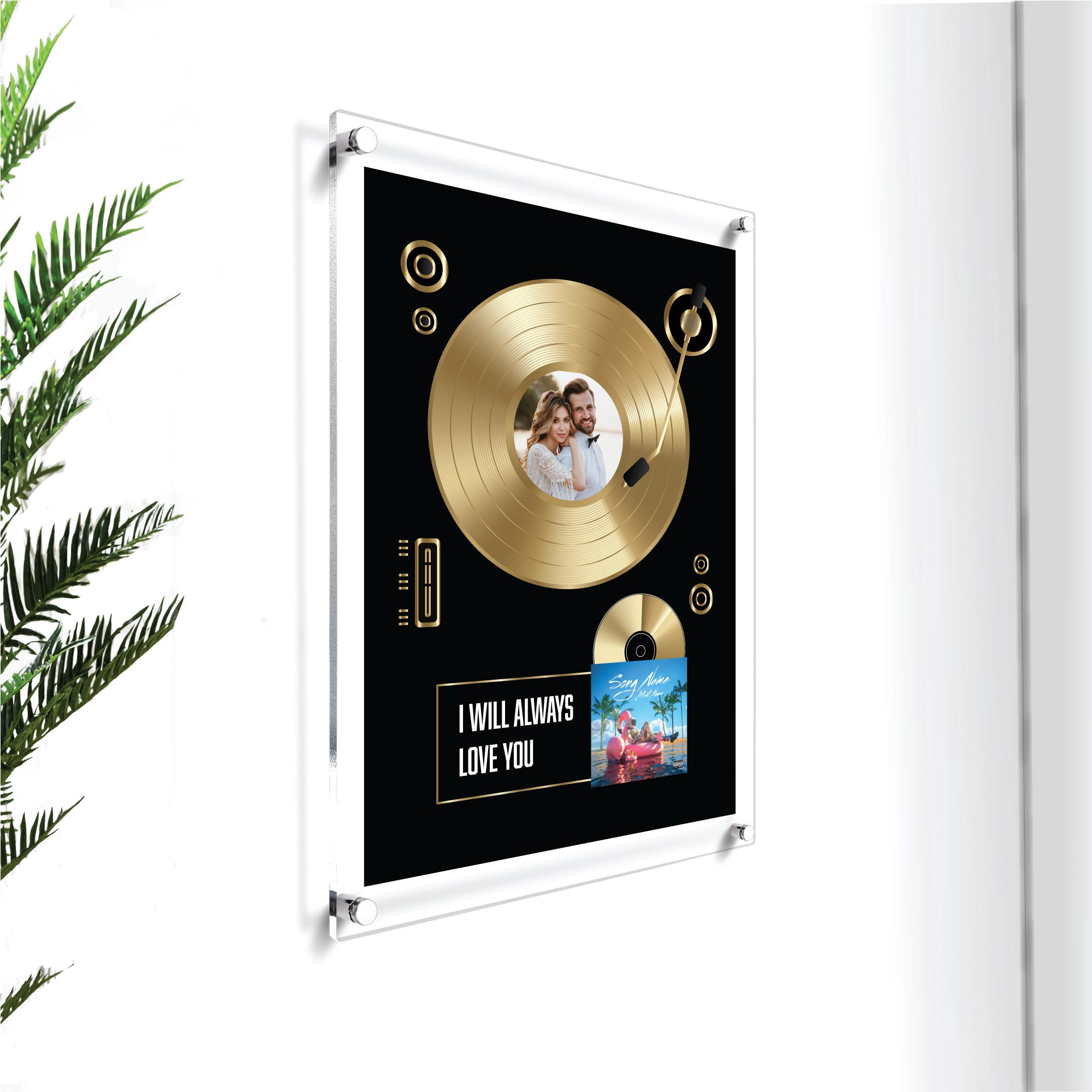 Custom Music Plaque | Acrylic Vinyl Record | Gold Song Plaque | vinyl ...