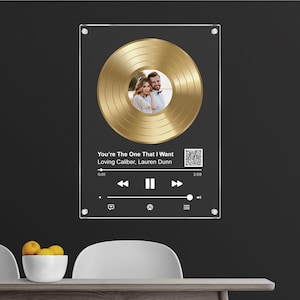 Personalized Music Plaque | Custom Acrylic Vinyl | gold Song Record ...