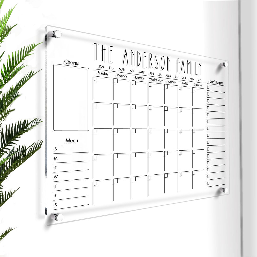 Large Acrylic Calendar | transparent Acrylic White Board | home Living ...