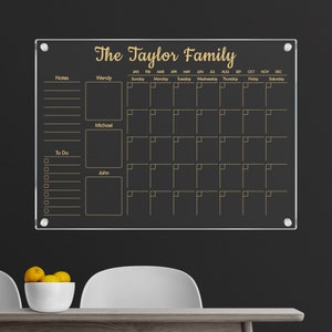 PERSONALIZED Acrylic Family Planner | Dry Erase Calendar | Chore Chart ...