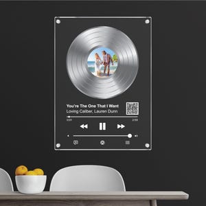 Personalized Music Plaque | Custom Acrylic Vinyl | gold Song Record ...